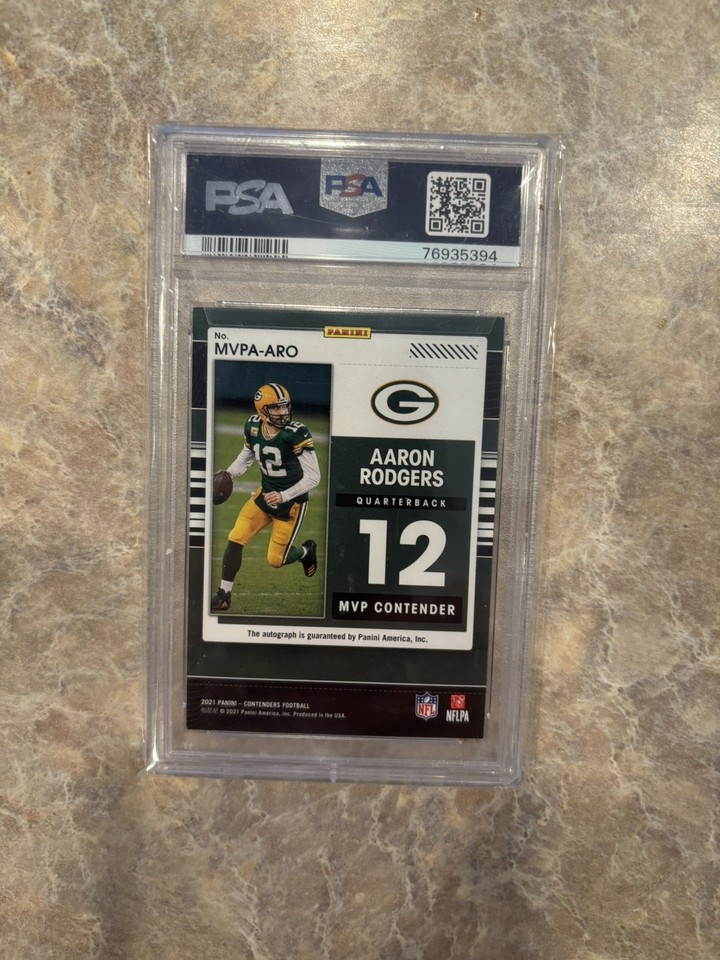 2021 contender’s MVP auto /25 Aaron Rodgers PSA 8 | eBay