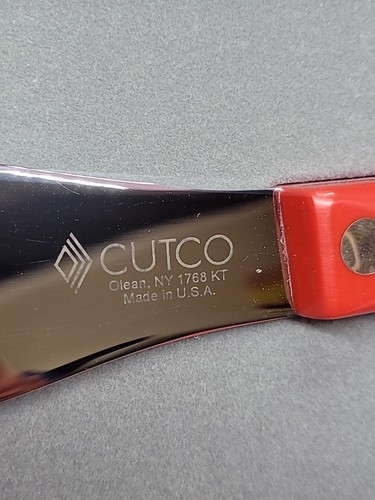 CUTCO Classic Red Handle 1768 KT Spreader Knife Engraved NEW | eBay