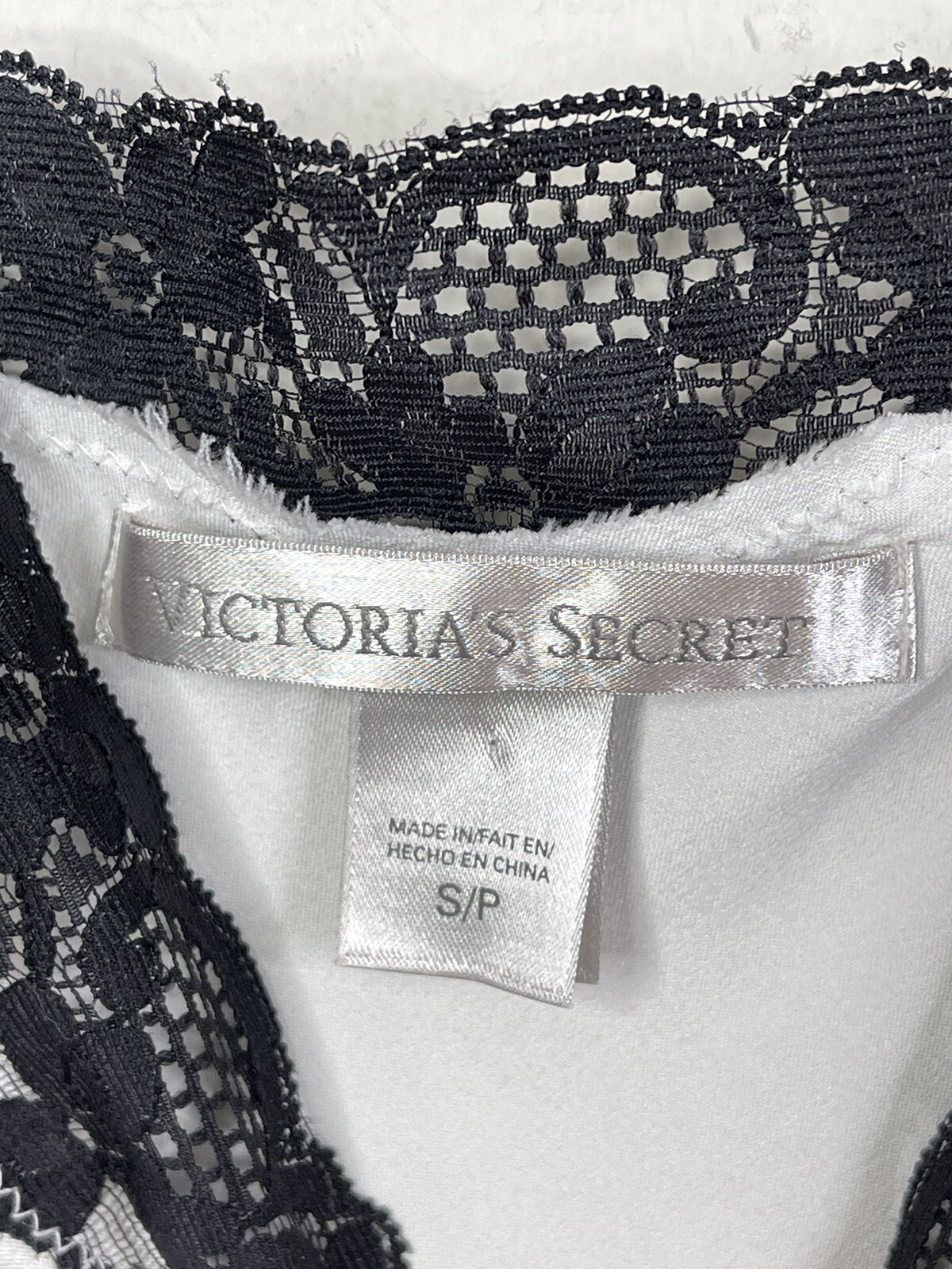 Victorias Secret Lingerie white Satin Slip Lace Trim … - Gem