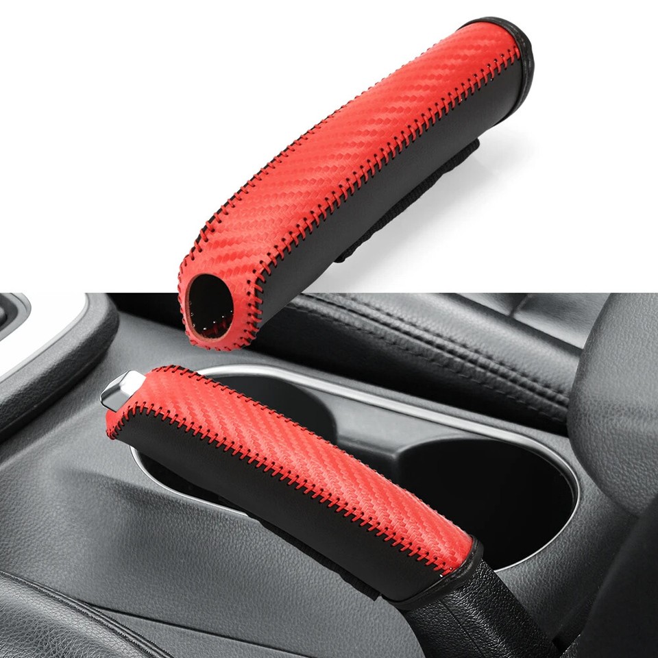PU Leather Car Handbrake Covers Anti-Skid Parking Hand Brake Sleeve ...