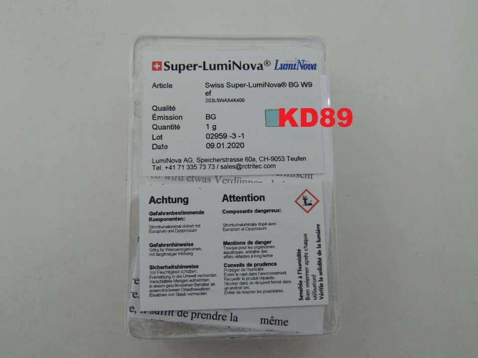kit SuperlumiNova Tritec BG W9 1g luminous powder SWISS MADE Extra fine ...