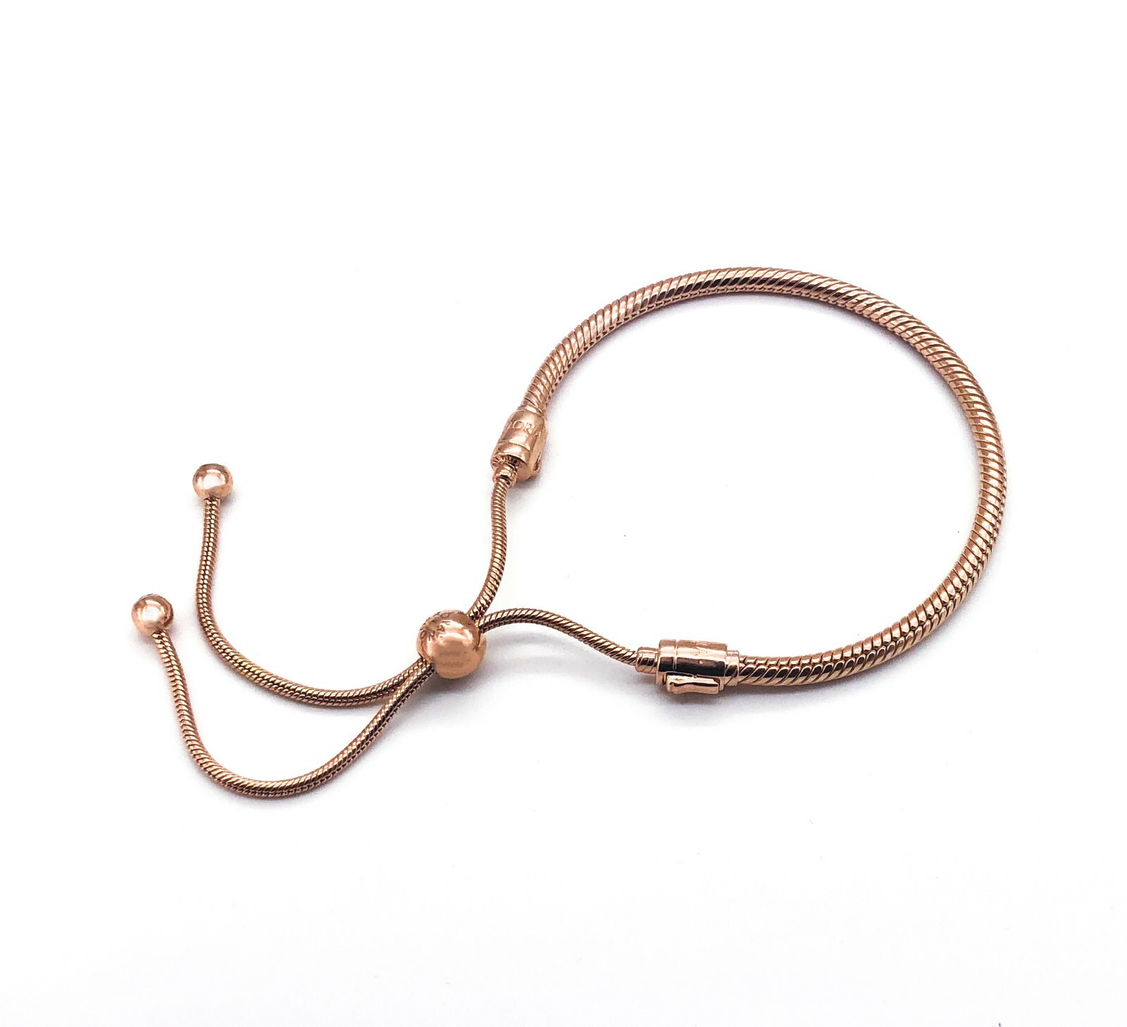 PANDORA Rose Shine Gold Sliding Chain Charm Bracelet 569652C0 589652C0 ...