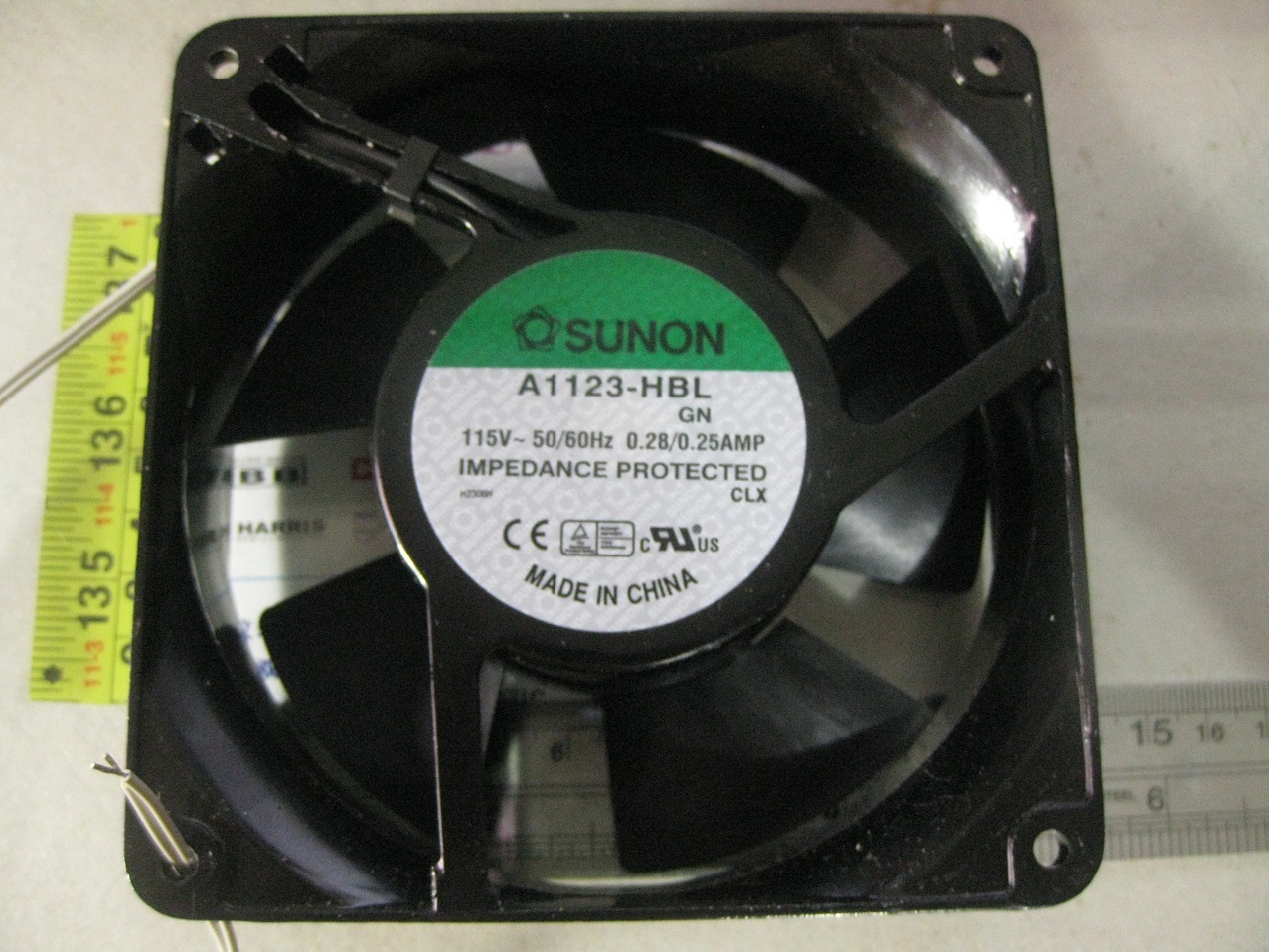1x A1123-HBL.GN Fan; 115V; 120x120x38mm 50/60Hz 0.28/0.25AMP | eBay