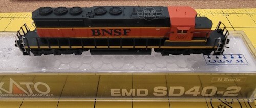 N Scale KATO CEFX ex/ BNSF SD40-2 Rd# 7097 Charlie Hopkins DCC Sound ...