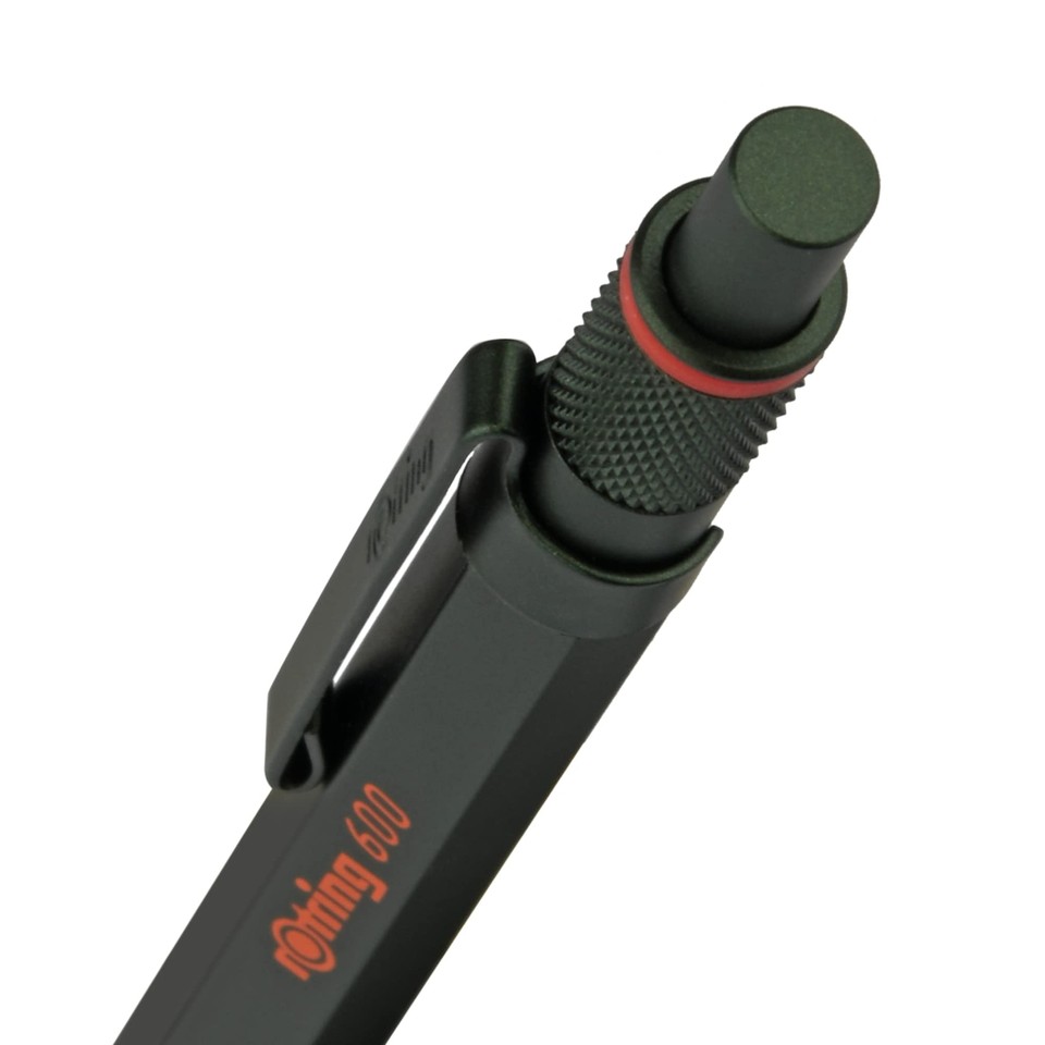 rOtring 600 Ballpoint Pen Green Metal Refillable Smooth Blue Ink ...