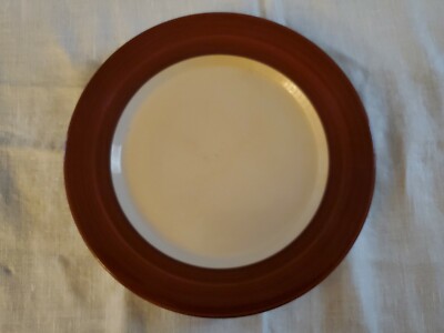 Wallace Desert Ware Dinner Plate Restaurant Ware Brown Rim MCM 1945 ...