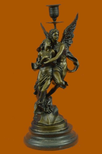 Art Deco Marble Bronze Sculpture Angel " Psyche and Eros"Statue Figure ...
