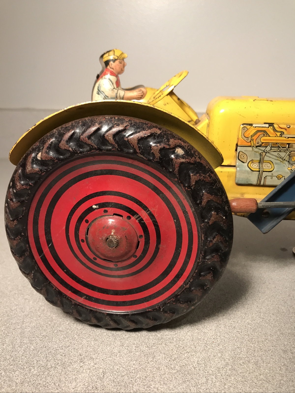 MARX Giant Climbing Tractor Set Front Loader Tractor Rider Litho ...