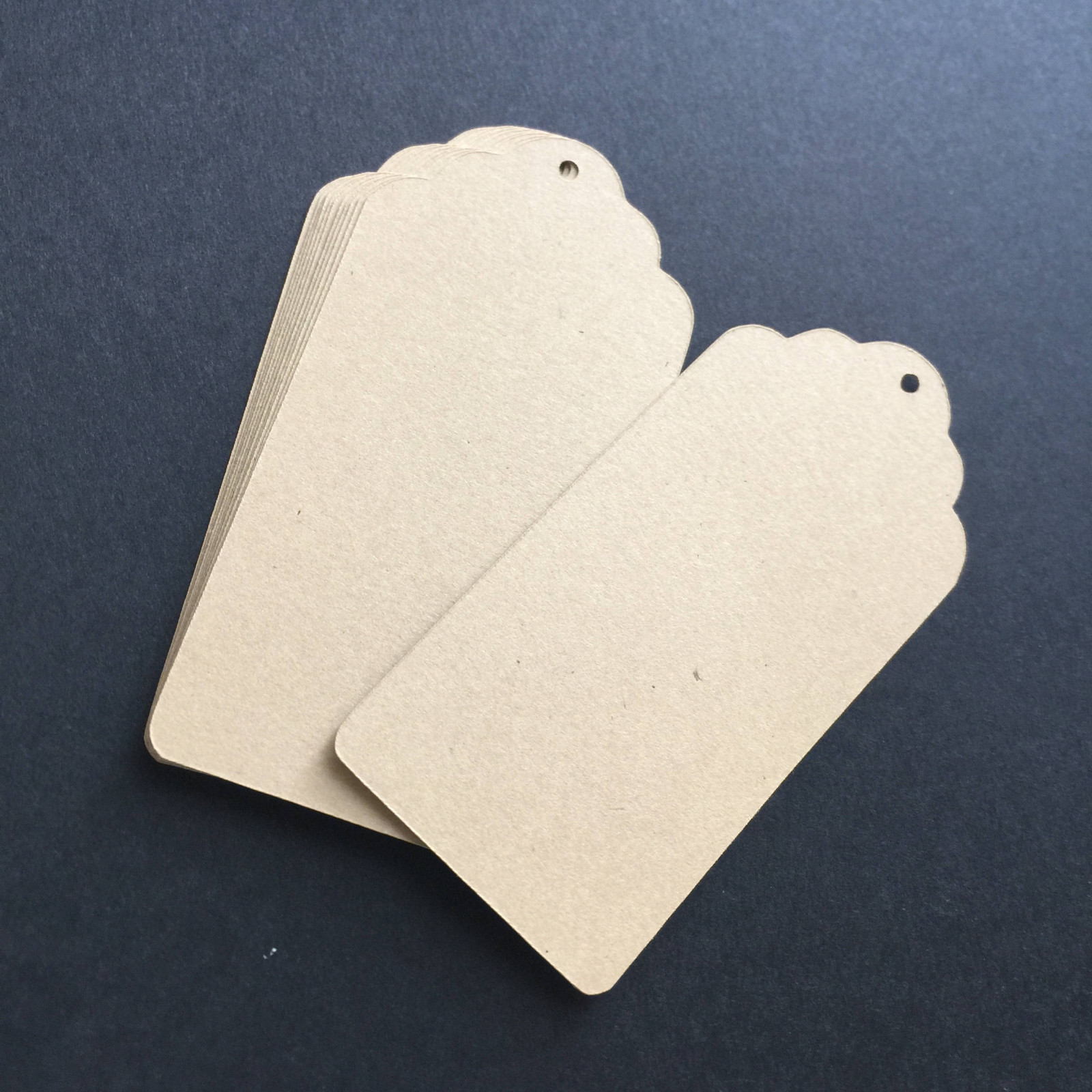Kraft paper tags, cardstock paper tags, scallop rectangle tag 45pc | eBay