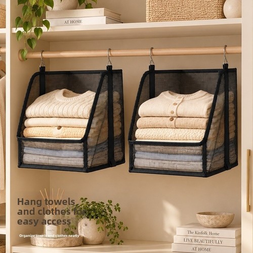 Hanging Storage Bag Foldable Wardrobe Sack Secure Hanging Hook ...
