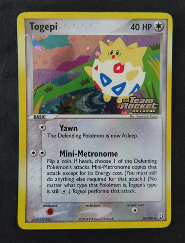 Togepi 50/109 Team Rocket Returns STAMPED Reverse Holo lp Rare 2004 ...