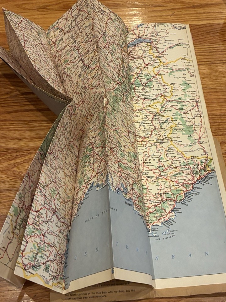 1944 WW2 EUROPE ROAD MAP SERIES FRANCE - U.S. ARMY CORPS - FIRST ...