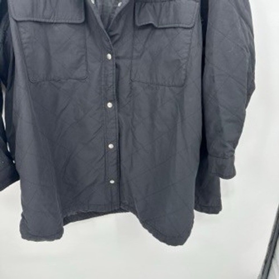 Old Navy Womens Black Quilted Shacket Size 4X NWOT Medium Weight Button ...