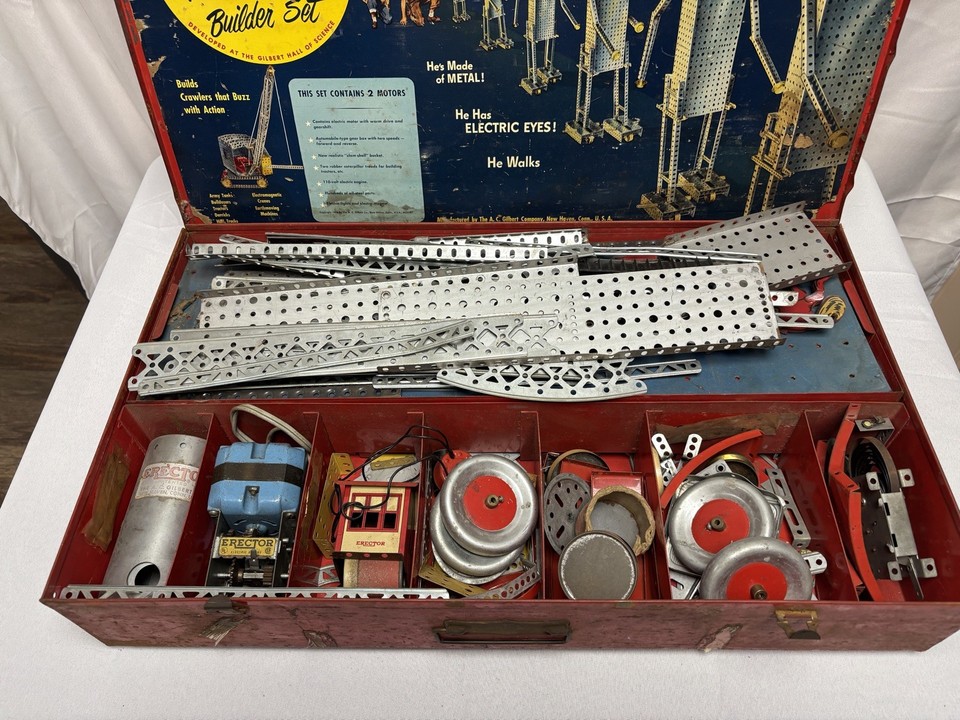 Vintage 1950s Erector Set No. 12 The Master Builder Set Walking Robot ...
