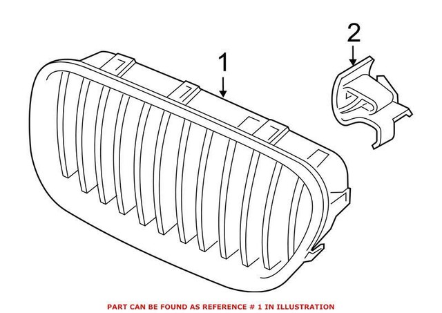 Genuine OEM BMW F07n Front Radiator Kidney Chrome Grille Right ...