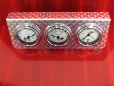 Stewart Warner Style 2 5/8" Under-Mount Gauge Panel Engine Turned 3 ...