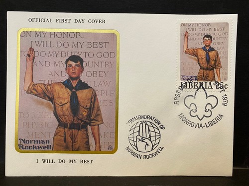 BOY SCOUTS FDCs, 1979, Commemorating Norman Rockwell, First Day Covers ...