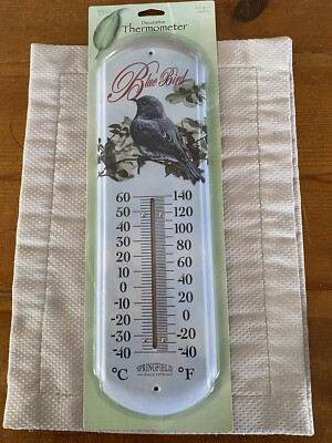 Blue Bird Indoor-Outdoor Metal Thermometer. Large Numbers For Easy ...