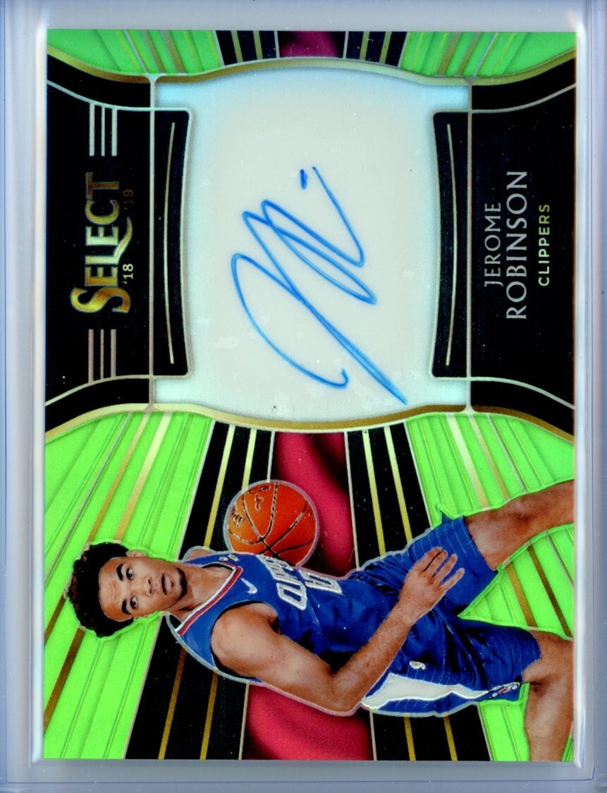 2018-19 Panini Select Rookie Signatures RS-JRB Jerome Robinson /99 Neon ...
