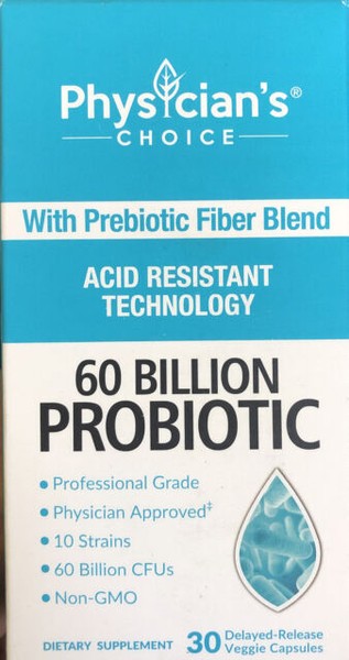 Physician's Choice 60 Billion Probiotic with Prebiotic Capsules - 30 ...
