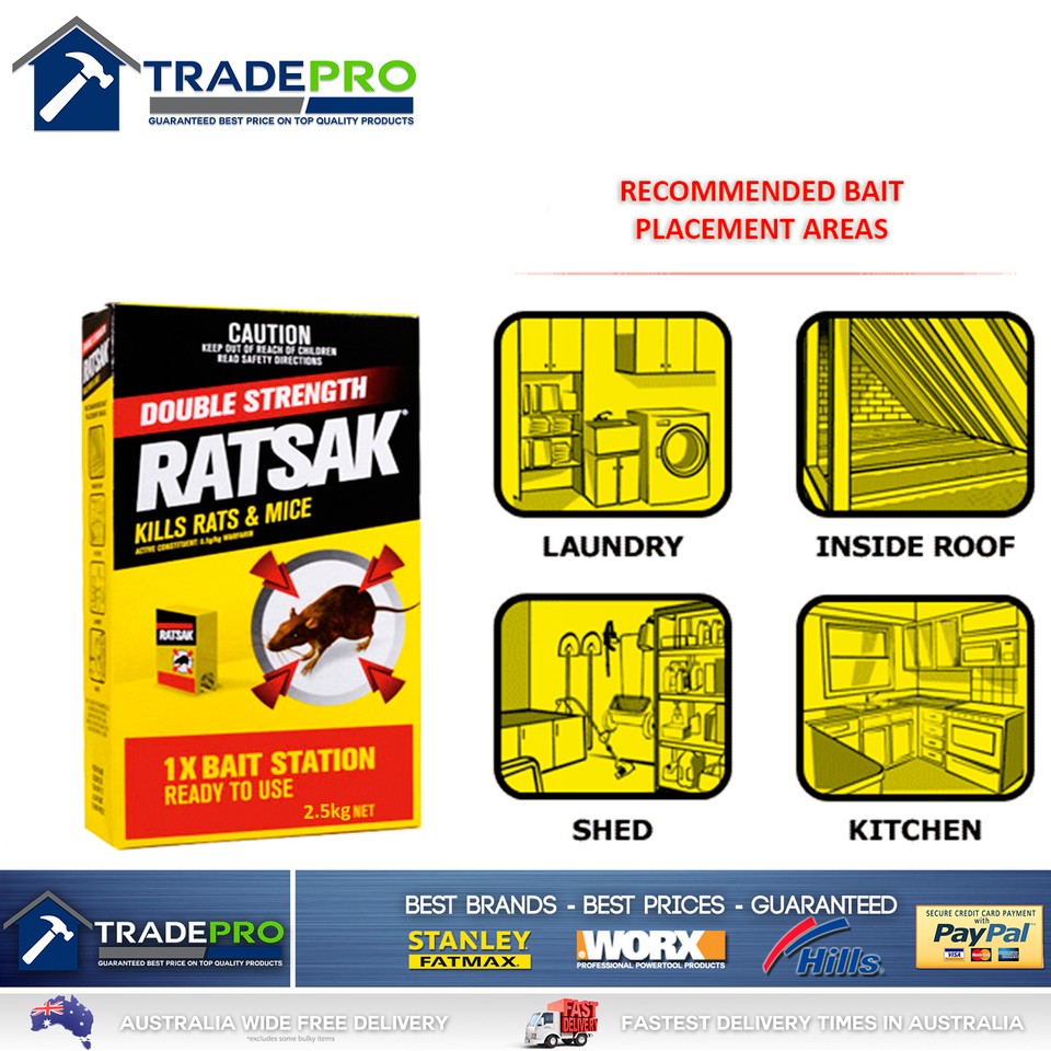 Ratsak Double Strength 5 kg Rat Mouse Mice Rodent Bait Trap 1046903 ...