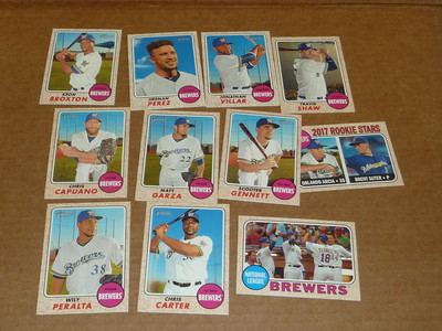 2017 Topps Heritage MILWAUKEE BREWERS TEAM SET 11 CARDS ORLANDO ARCIA ...