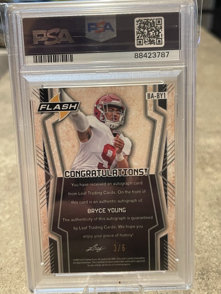 Bryce Young 2022 Leaf Flash Orange Mini Diamond..Auto/RC 3/6 | eBay