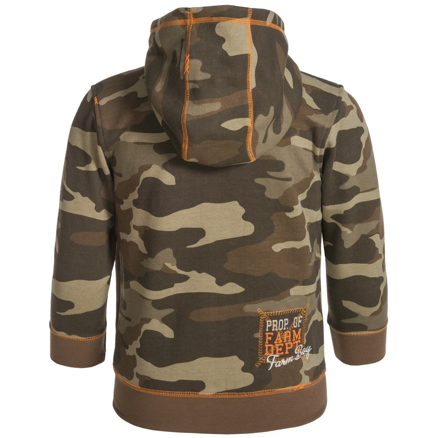 Farm Boy Camo Camoflauge & Orange Infant Full Zip Hoodie Jacket 12 ...