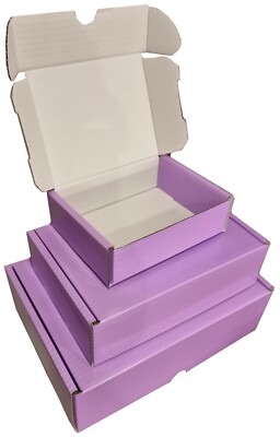PURPLE SATIN LILAC CARDBOARD BOXES SHIPPING MAILING STORAGE GIFT | eBay UK