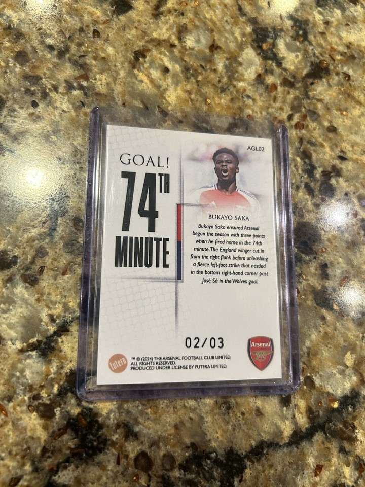 2024/25 Futera Arsenal Live Bukayo Saka Goal /3 England Vs Wolves | eBay