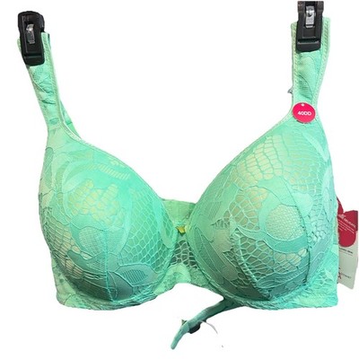 Ashley Stewart Full Coverage Butterfly Bra Double Closure Bright Green ...