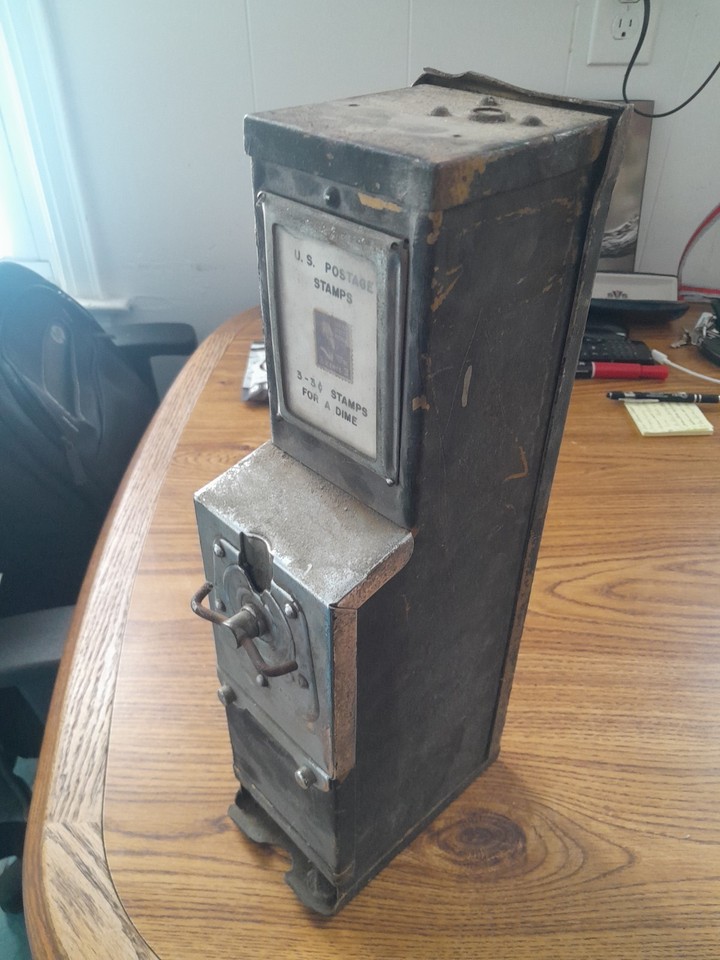 Original Metal Postage Stamp Vending Machine 3 Stamps for a Dime | eBay