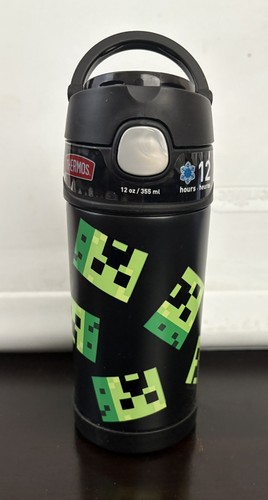 Thermos Funtainer Water Bottle with Straw - 12OZ Minecraft Stainless ...
