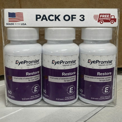 Pack of 3 EyePromise Restore Macular Health Supplement 180 Softgels NEW ...