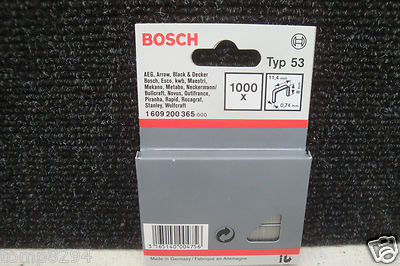 1000 X BOSCH TYPE 53 8MM TACKER STAPLES ARROW STANLEY ETC 1609200365 ...