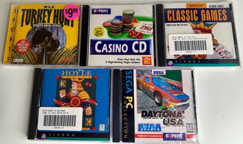 5 PC cd-rom Video Games NEW Daytona USA/Hoyle Casino/Classic Games/Wild ...