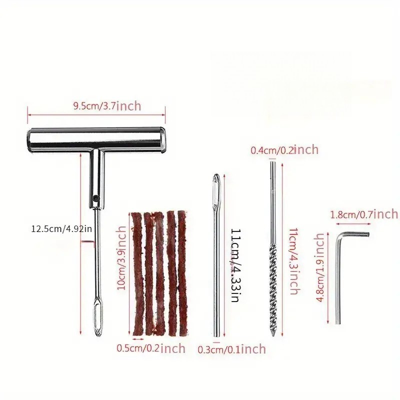 58Pcs Heavy Duty Tire Repair Kit, Tubeless Puncture Drill Bits for ...