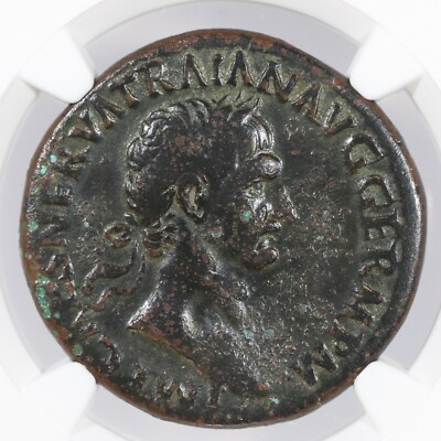 Trajan AE Sestertius Roman Empire Bronze Roma Seated Coin 98-117 AD NGC ...