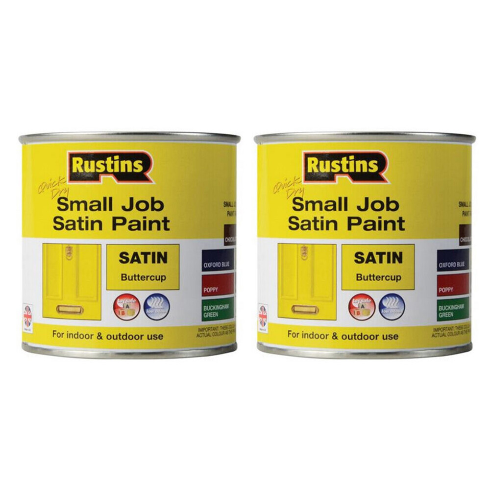 Rustins Small Job Gloss & Satin Colour Paint Indoor & Outdoor Use For ...