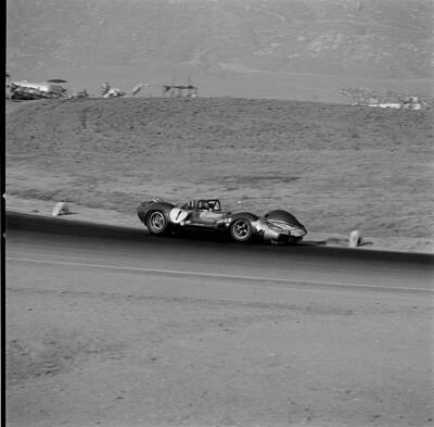 Riverside GP Jim Clark of Team Lotus drives Ford powered Lotus 40 OLD ...