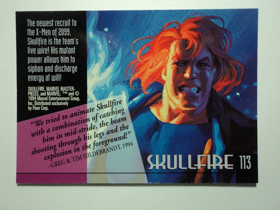 1994 MARVEL MASTERPIECES - BASE CARD # 113 SKULLFIRE | eBay