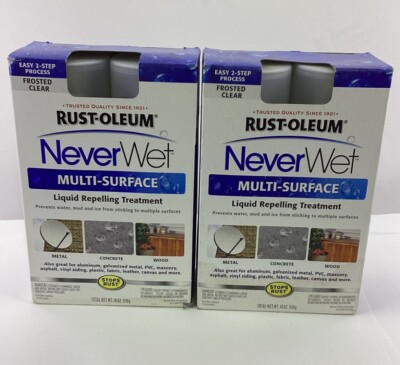 NEVERWET CLEAR RUSTOLEUM 18oz Kits Multi-Surface Frosted Clear Lot Of 2 ...