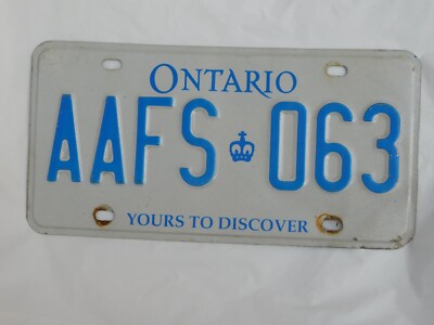 ONTARIO LICENSE PLATE TEMPORARY YOURS TO DISCOVER CANADA CAR SHOP SIGN ...
