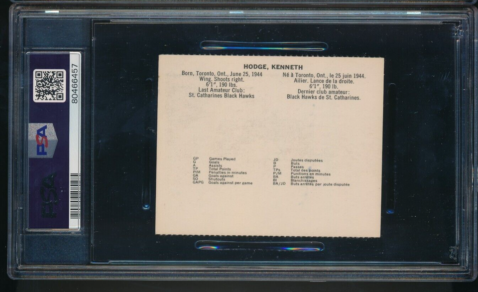 1965 Coca-Cola Ken Hodge rookie rc PSA 3 signed auto PSA/DNA grade 10 ...