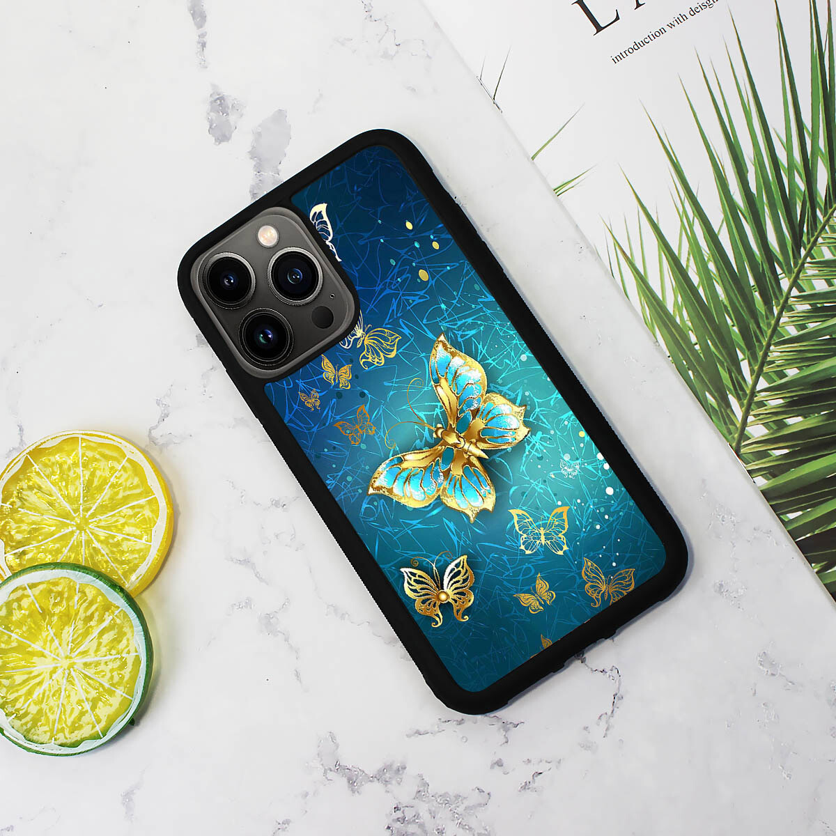 ( For iPhone 15 Pro Max ) Back Case Cover H23084 Blue Butterfly | eBay ...