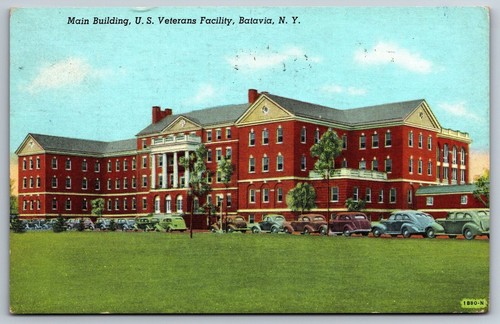 Vintage Postcard 1952 Main Building U.S. Veterans Facility Batavia New ...