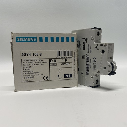 NIB Siemens 5SY4 106-8 Circuit Breaker Single Pole 5SY41068 | eBay