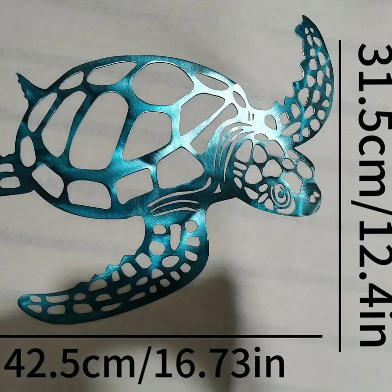 🐢NEW Blue Metal Sea Turtle Beach Theme Wall Art Home Decoration Ocean ...