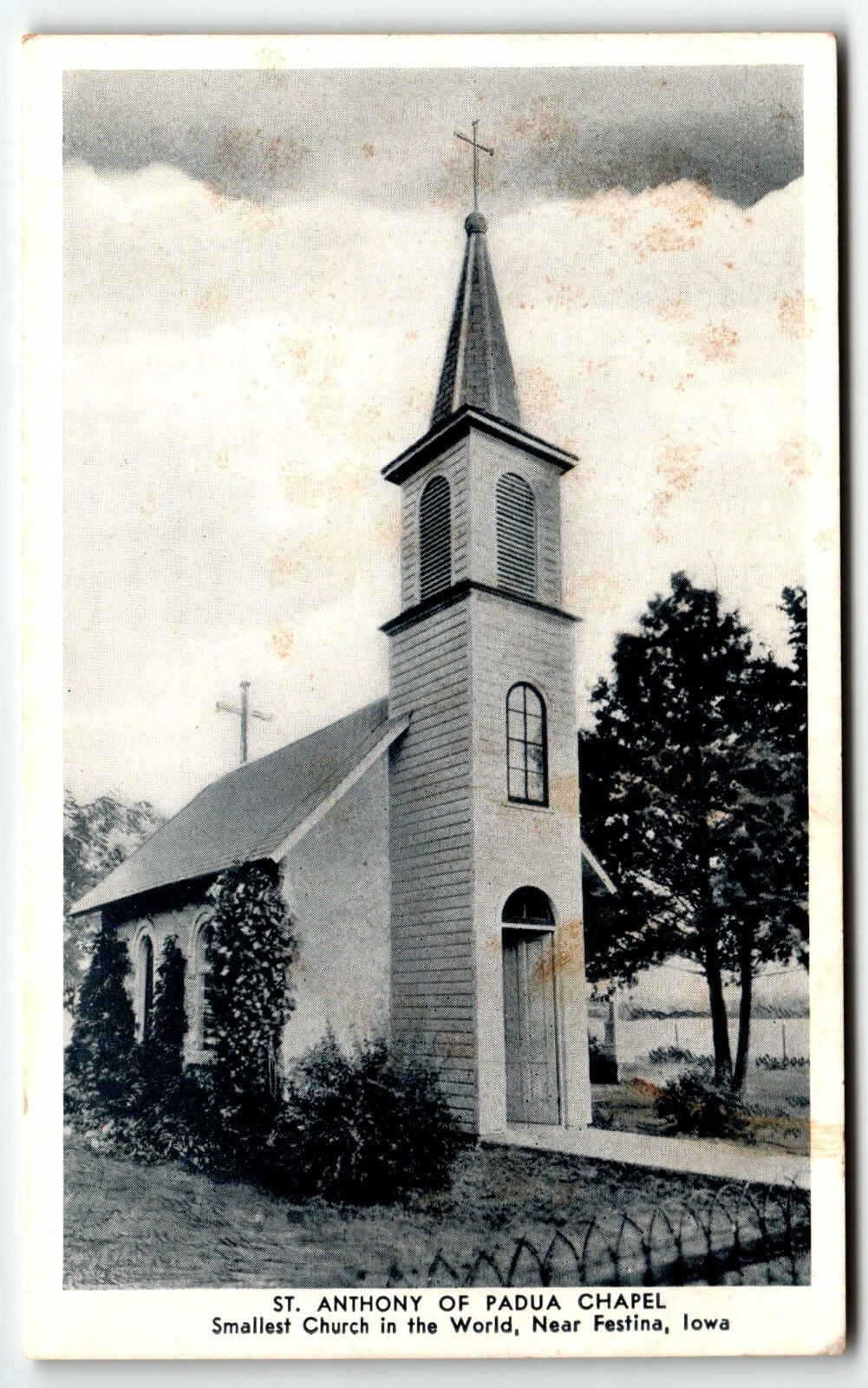 Postcard St Anthony of Padua Chapel Festina Iowa IA UNP | eBay