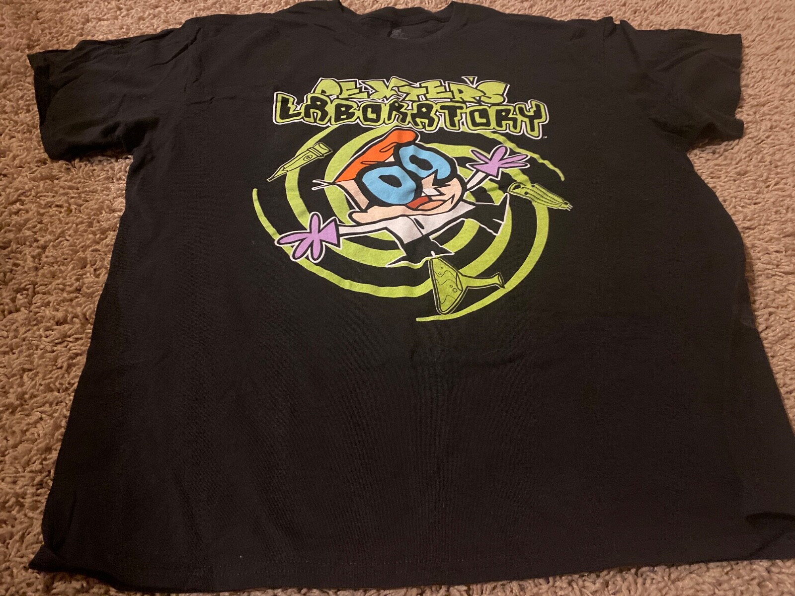 Dexter's Laboratory Dexter Chemistry Black Adult T-Sh… - Gem